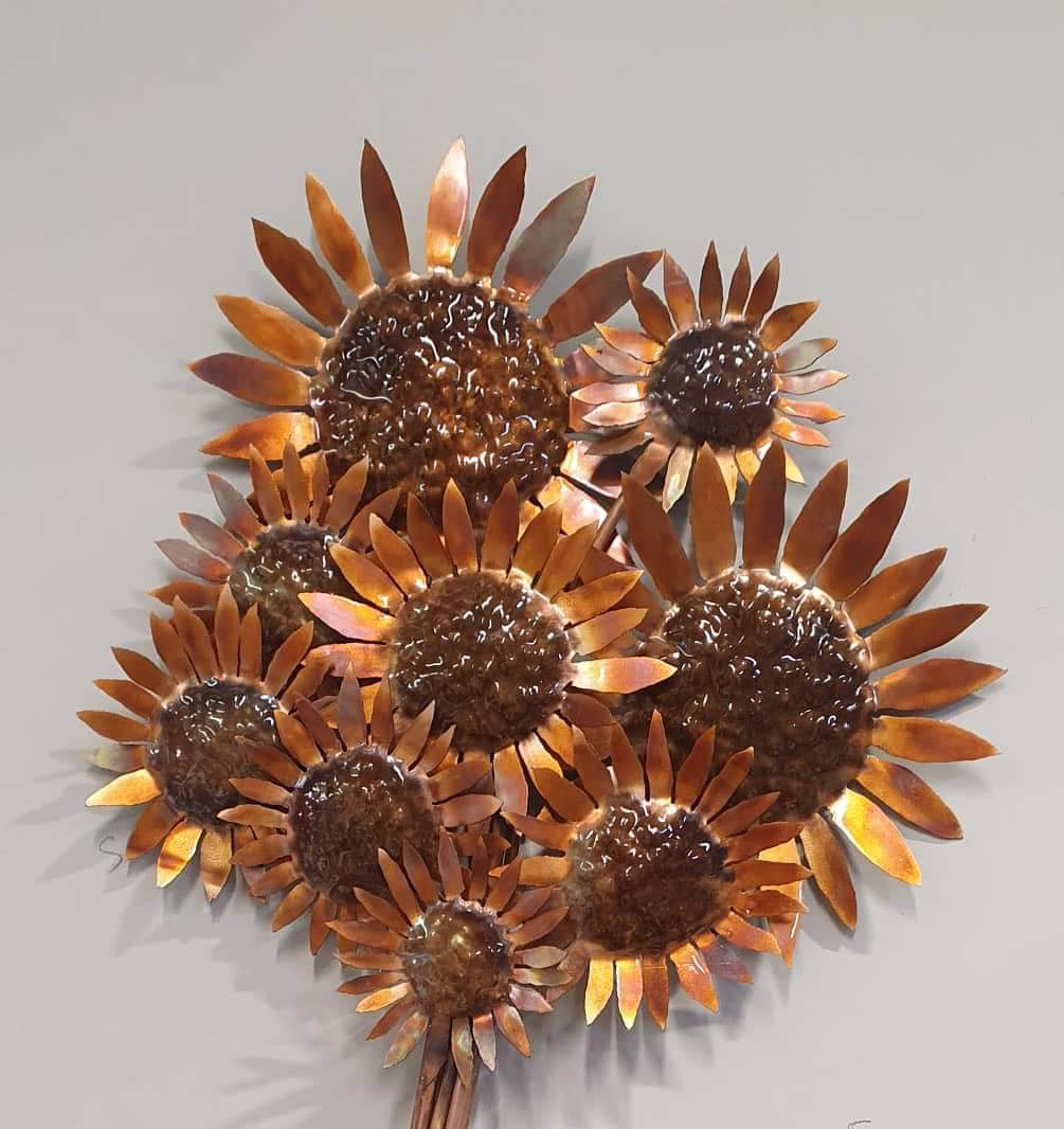 Copper Sunflowers Wall Art – Copperworkx