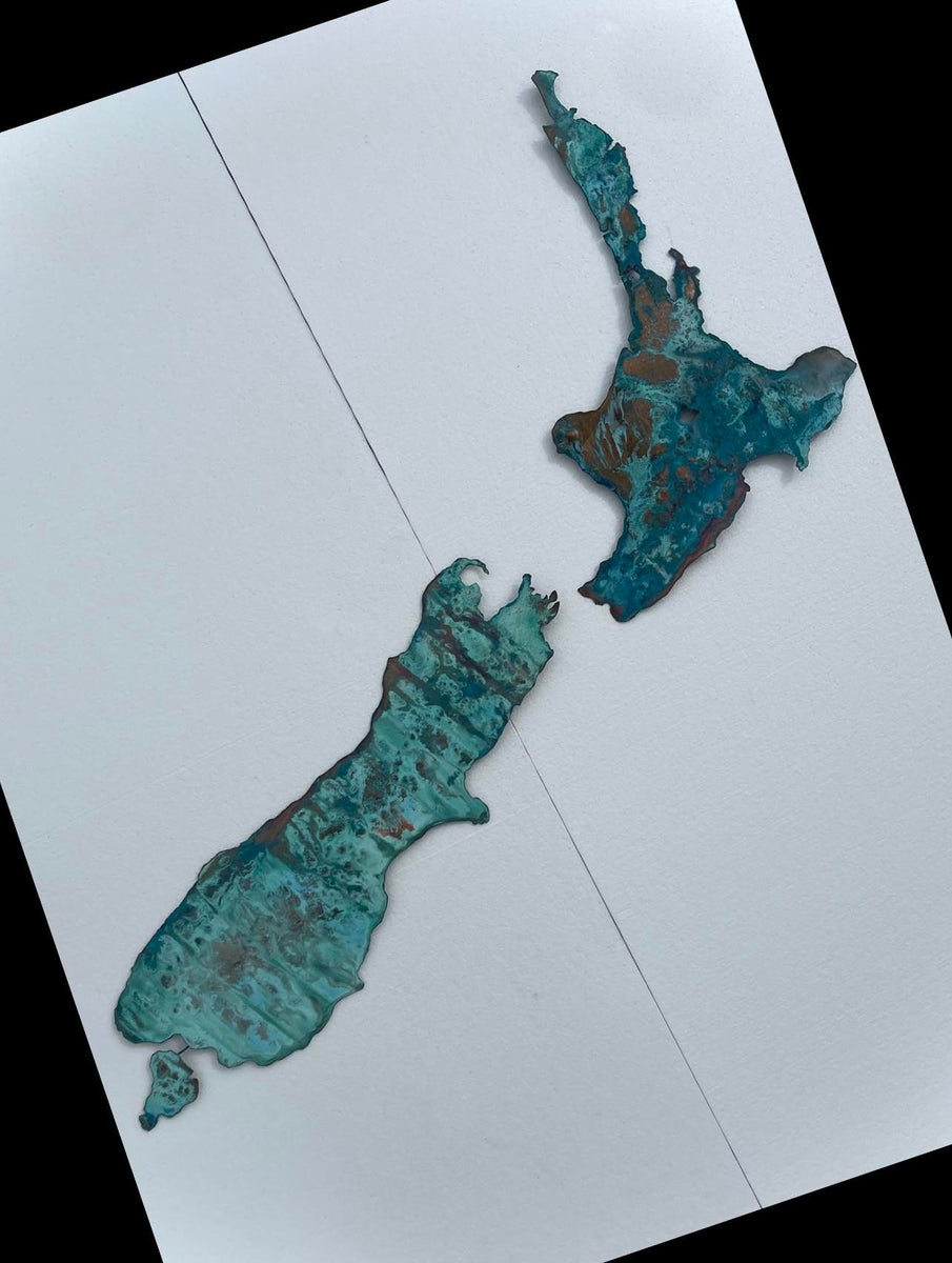 Copper Medium New Zealand Maps Wall Art – Copperworkx