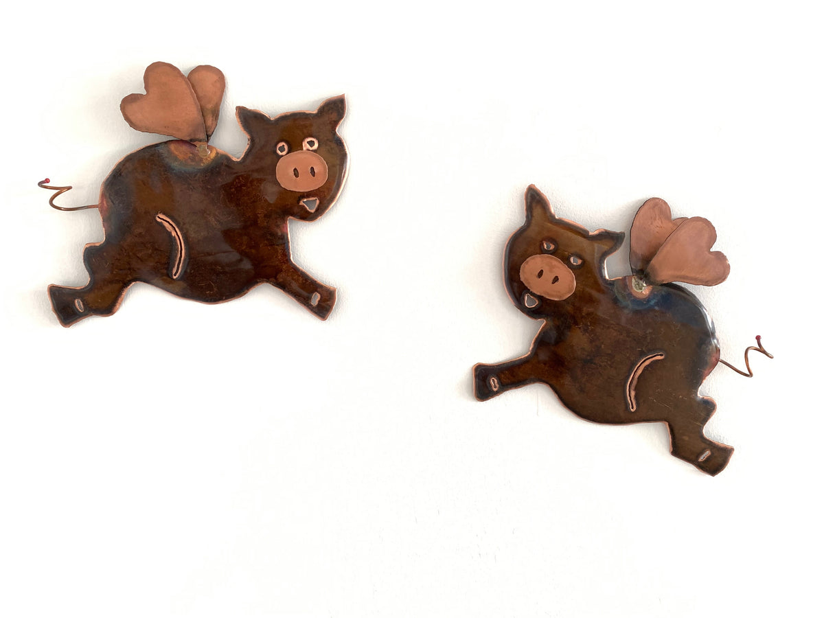 Copper Flying Pig Wall Art – Copperworkx
